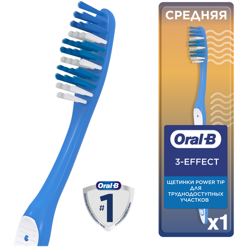 Зубная щетка Oral-B Зубная Щетка Oral-B 1-2-3 Чистота Свежесть Даже между зубов, средней жесткости, 1 шт., в ассортименте
