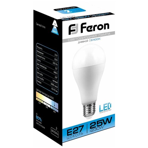 Лампа светодиодная LED 25вт Е27 дневной. 25792 FERON
