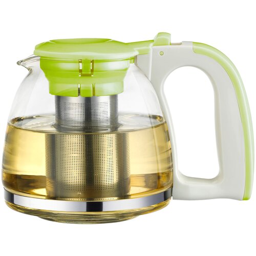 Calve чайник заварочный CL-7009, 1100 мл, 1.1 л, прозрачный/зеленый