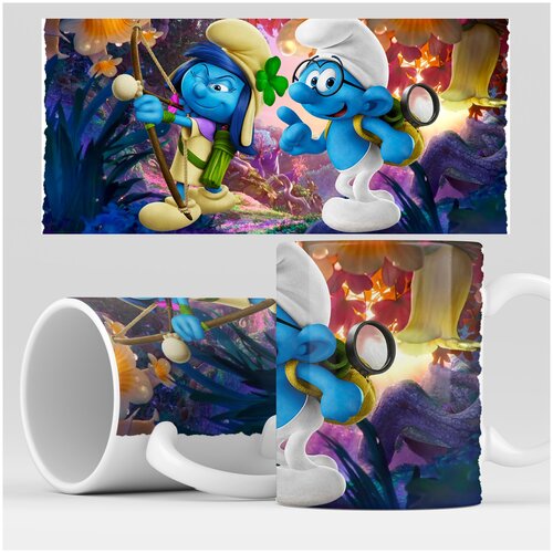 Кружка RocketCup с принтом "Смурфики" мультфильм Smurfs