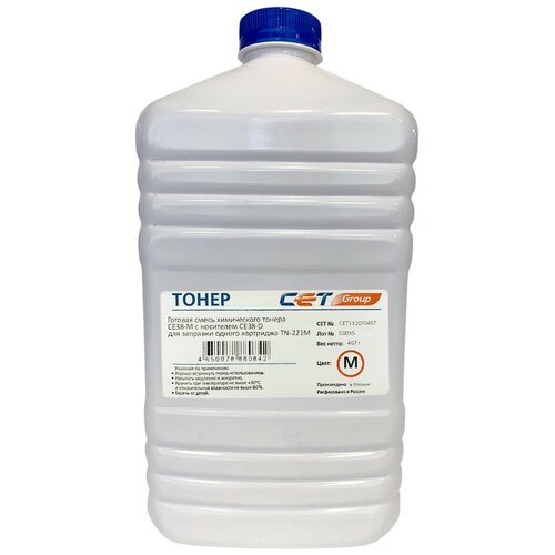 Тонер Cet CE38-M CET111070467, пурпурный, бутылка 467 г