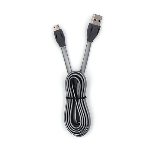 USB-кабель BYZ BL-651 AM-microBM 1,2 метра, 2.4A, силикон, плоский, черный