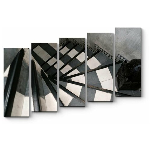 Модульная картина Черно-белая лестница200x140