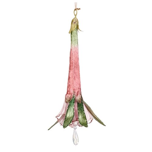 Goodwill Елочная игрушка Цветок Romeo Bianka 24 см, розовая, подвеска BR 37123