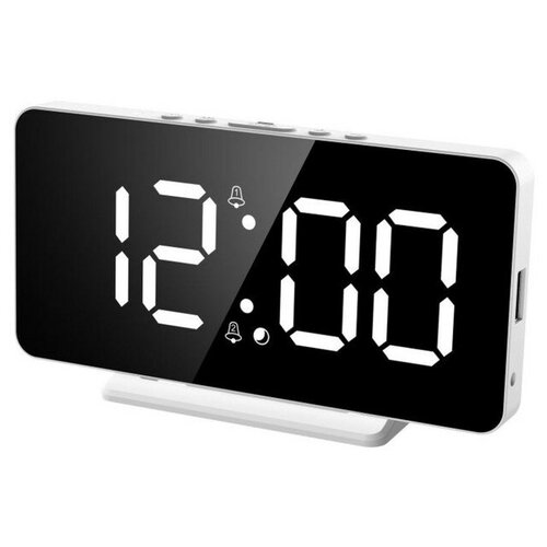 Часы электронные настольные с будильником, календарём, термометром 15.1 х 1.3 х 7.5 см