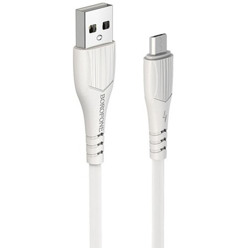 Кабель USB - микро USB Borofone BX37 Wieldy, 1.0м, круглый, 2.4A, цвет: белый