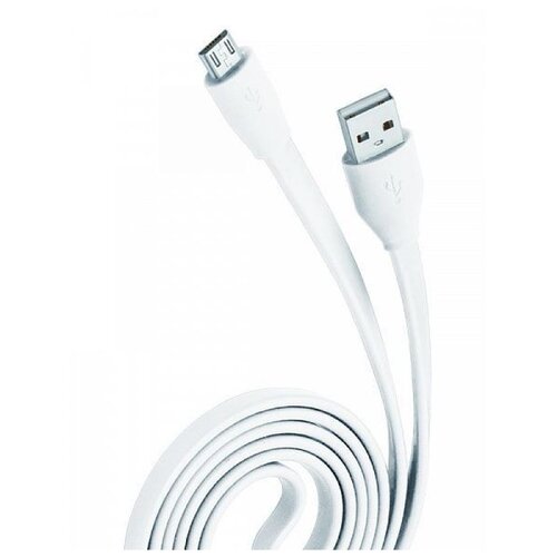 Кабель OLMIO USB 2.0 - microUSB (FLAT cable), 1 м, белый