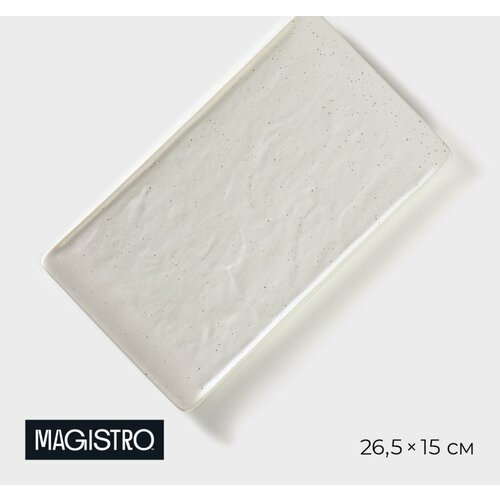 Блюдо фарфоровое для подачи Magistro Slate, 26,5*15 см, цвет белый
