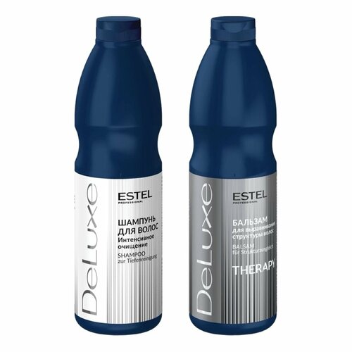 Estel Professional Набор DE LUXE, шампунь д/волос интенсивное очищение 1000 мл + бальзам д/выравнивания структуры волос 1000 мл