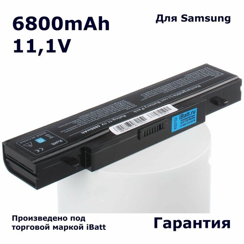 Аккумулятор iBatt 6800mAh, для 355E5X RV518 RV720 350E7C 355E5C 305E7A NP-R590 350V5X ATIV Book 2 NP-R440L NP-R522 NP-R469 Q530 Q430 R423 200A5B 305V5A-S0K 355V5X 355E5X-A01 300E7Z-S02 200A4B