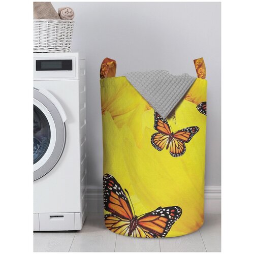 Корзина JoyArty для хранения вещей "Бабочки на цветах" 40x60 см