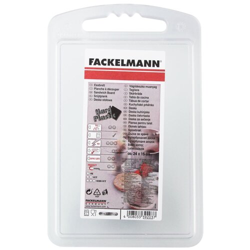 Разделочная доска Fackelmann 39203, 24.5х15.5 см, 1 шт., полупрозрачный/белый