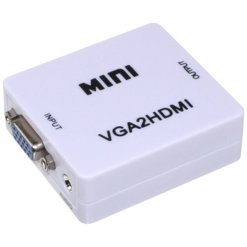 Переходник HDMI(G) - VGA(G) конвертер, белый