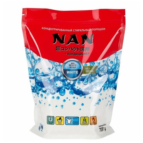 Суперконцентрированный стиральный порошок NAN для белого белья 700 гр. сменный блок