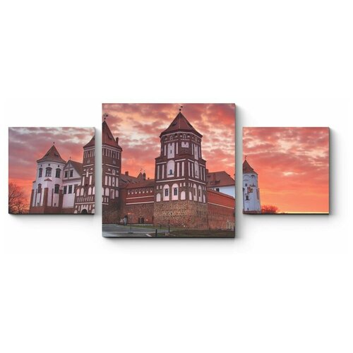 Модульная картина Мирский замок в Беларуси 130x56