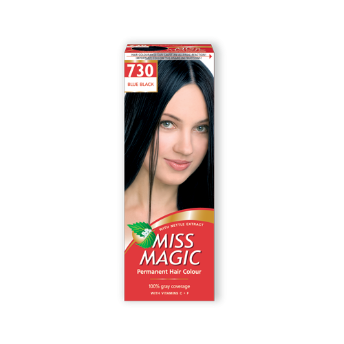 Miss Magic Стойкая краска для волос с экстрактом крапивы, 730 сине-черный, 50 мл