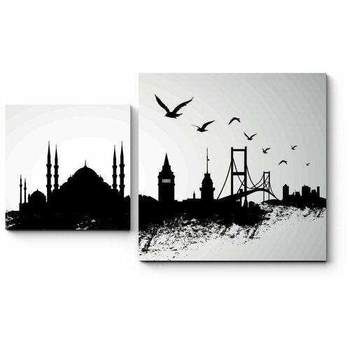Модульная картина Иллюстрация Стамбула, город небоскребов80x48