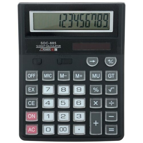 Калькулятор настольный, 12 - разрядный, SDC - 885 (1шт.)