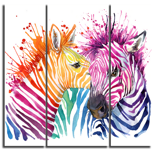 Модульная картина "Разноцветные зебры"