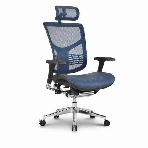 Эргономичное кресло Falto Expert Star обивка кевларовая сетка, сиденье анатомической формы, поясничная поддержка синий