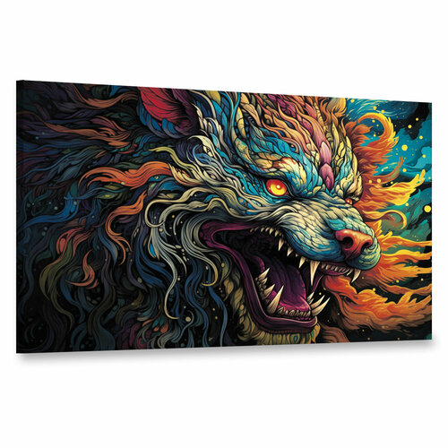 Интерьерная картина 100х60 "Взгляд дракона"