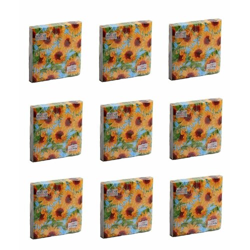 Fresco Салфетки сервировочные "Подсолнух", 33 х 33 см, 20 шт, 9 упаковок