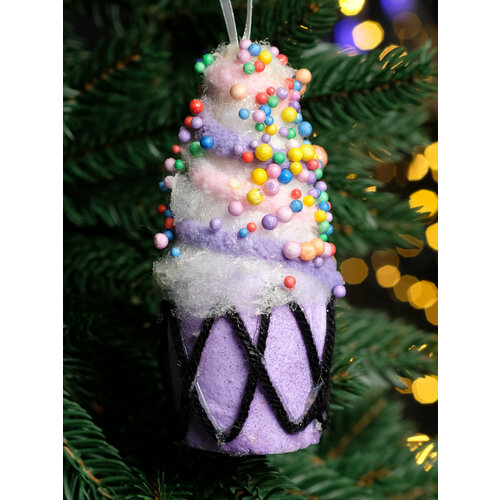 Рождественская декорация (Пирожное 12 см) цвет фиолетовый