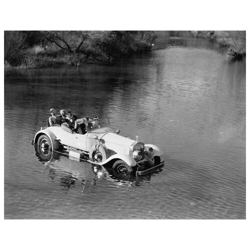 Постер на холсте Ретро автомобиль в озере (Retro car in the lake) 51см. x 40см.