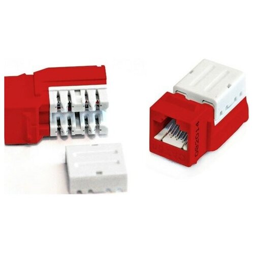 Вставка Keystone Jack RJ-45 Hyperline KJE-8P8C-C5e-90-RD