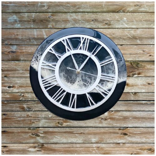 Авторские часы Черное море с циферблатом (ручная работа, размер d30)часы настенные/часы настенные бесшумные/часы настенные на кухню