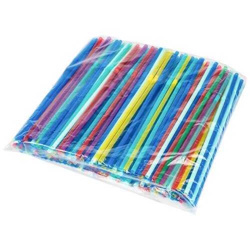 КонтинентПак Трубочки одноразовые пластиковые, 21 см, 250 шт., разноцветный
