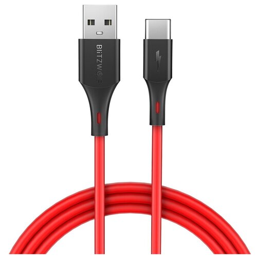 Кабель BlitzWolf BW-TC15 PVC 3A USB Type-C Charging Data Cable 1.8m Red