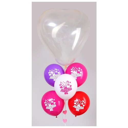 Набор воздушных шаров Страна Карнавалия Сердце, розовый, 6 шт.