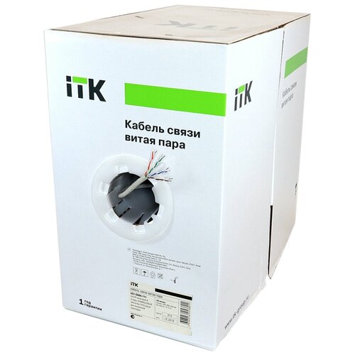 Кабель ITK UTP Cat 6 LC1-C604-111, 100 м, серый