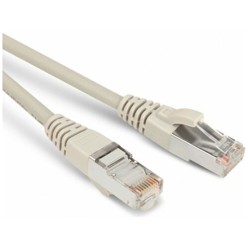 Патч-корд F/UTP Hyperline кабель экранированный сетевой Ethernet Lan для интернета категория 5e витой 100% Fluke, LSZH, 5 м, серый