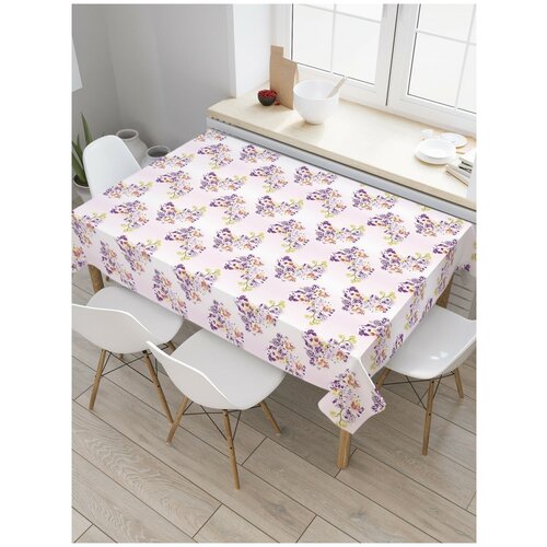 Скатерть прямоугольная JoyArty на кухонный стол "Пестрые орхидеи" из оксфорда, 180x145 см