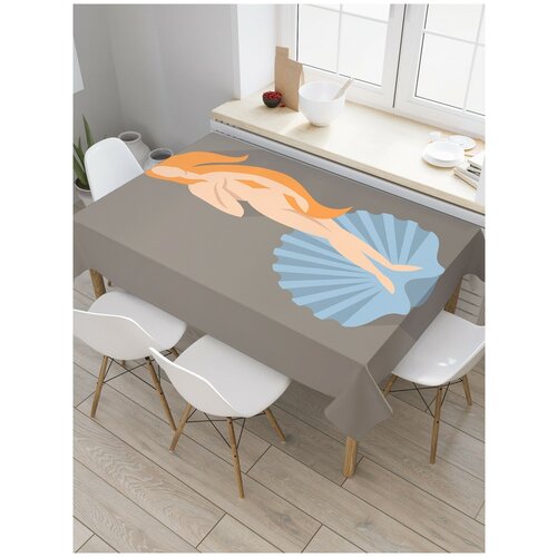 Скатерть прямоугольная JoyArty на кухонный стол "Венера на раковине" из оксфорда, 180x145 см