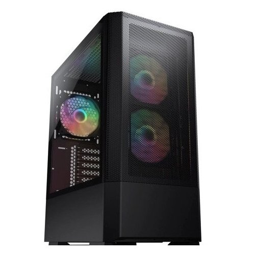 Cougar MX430 Mesh RGB Black, 3х120мм ARGB Fan, ARGB Fan Hub, без БП, черный, ATX