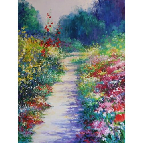 Плакат, постер на бумаге Monet Claude-Garden at Giverny/Клод Моне/искусство/арт/абстракция/творчество. Размер 30 х 42 см