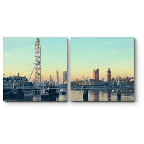 Модульная картина Чудесная панорама Лондона 90x45