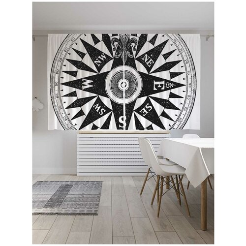 Классические шторы JoyArty "Точный компас", серия Oxford DeLux, 2 полотна 145x180 см