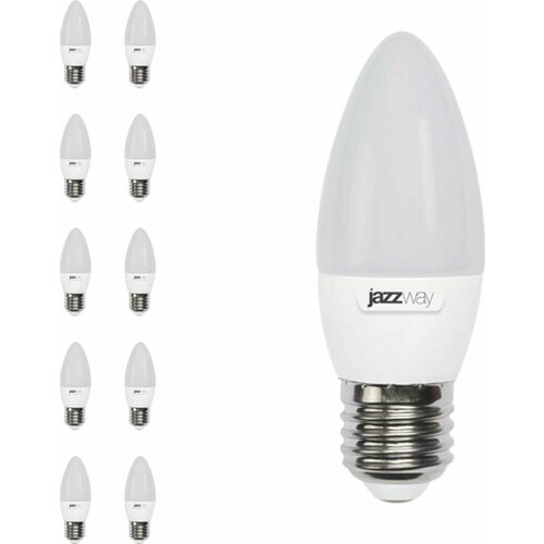 Светодиодная лампа JazzWay PLED Super Power 7W эквивалент 60W 5000K 560Лм E27 свеча (комплект из 10 шт)