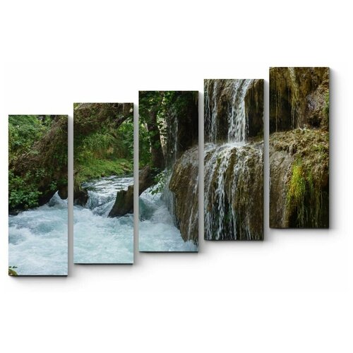 Модульная картина Водопад в лесу120x84
