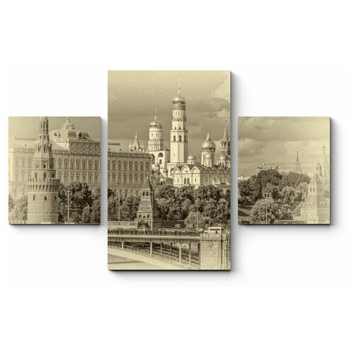 Модульная картина Черно-белая Москва120x78