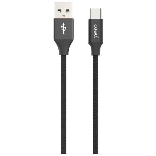 Кабель USB PERO DC-02 Type-C, 2А, 1м, черный