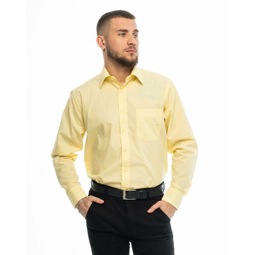Рубашка Maestro, размер 52RU/L/170-176/42 ворот, желтый