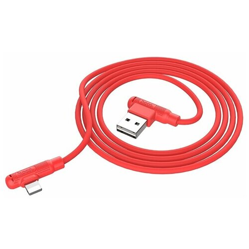 Кабель USB - Apple 8 pin HOCO X46 Pleasure, 1 м, круглый, 2.4 A, силикон, красный