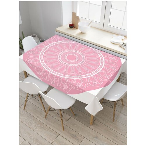 Скатерть прямоугольная JoyArty на кухонный стол "Орнаментальный диск" из оксфорда, 120x145 см