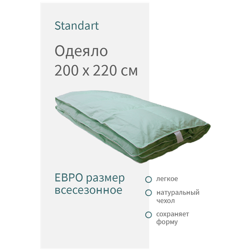 Одеяло пуховое с добавлением пера MANARI STANDART (60% гусиный пух, 40% мелкое перо) 200х220 евро размер