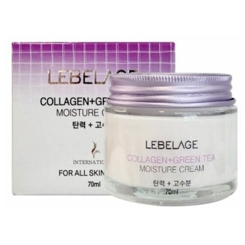 Увлажняющий крем с коллагеном и зелёным чаем Lebelage Collagen Green Tea Moisture Cream, 70 мл